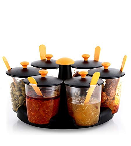Buy Lion Lender LL-47 Plastic Revolving Pickle Jar Set - 300ml, 1 Tray ...