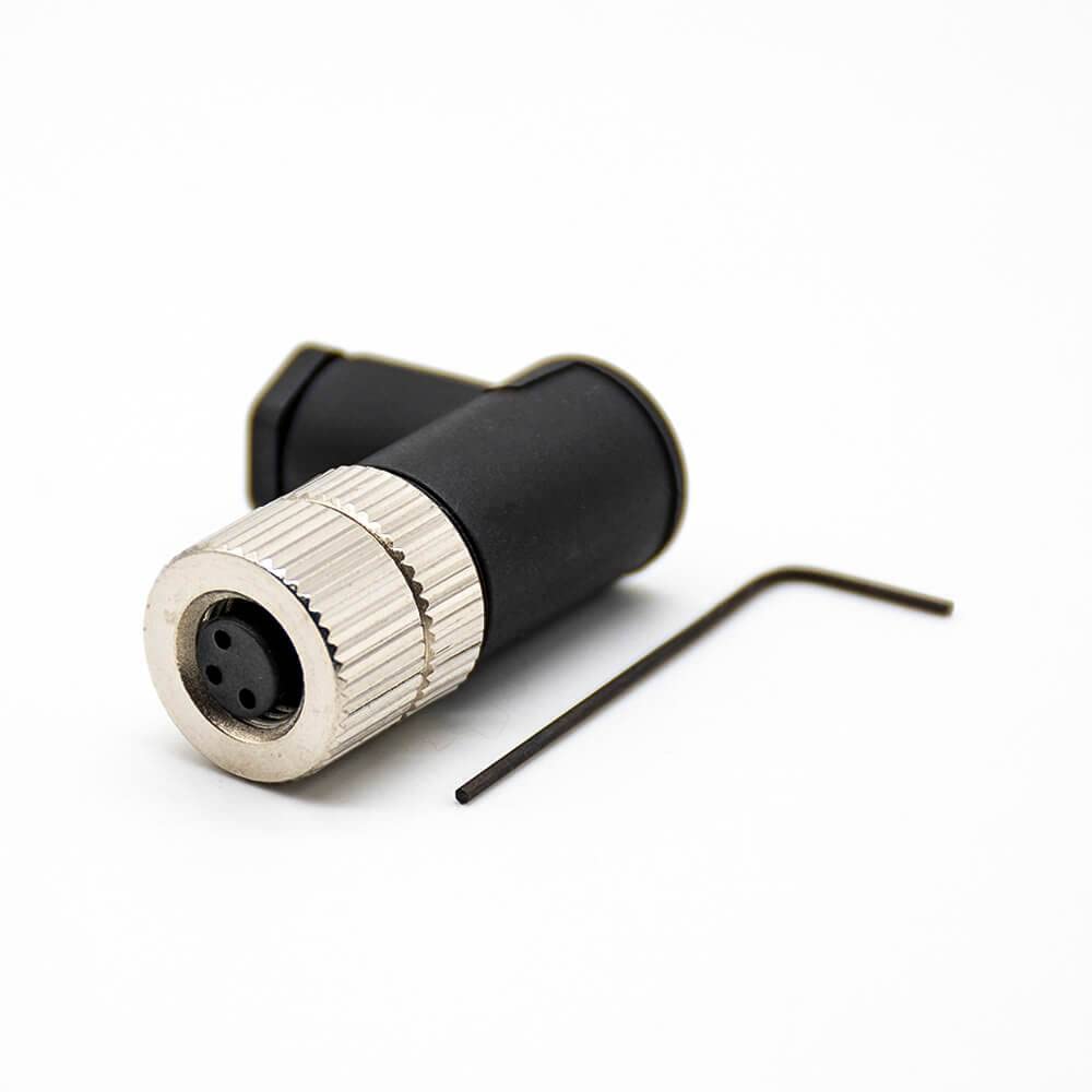 M8 Female Waterproof 3 Pins Connector, Screw Threaded Plug 8mm ...