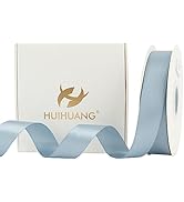Amazon.com: HUIHUANG Dusty Blue Ribbon 3/8 inch Satin Ribbon Assorted ...