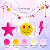 Amazon.com: Whaline Preppy Felt Banner 3D Pink Face Lighting Star ...