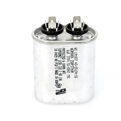 43-25134-28 -Rheem OEM Oval Replacement Run Capacitor 6 UF/MFD 370 Volt ...