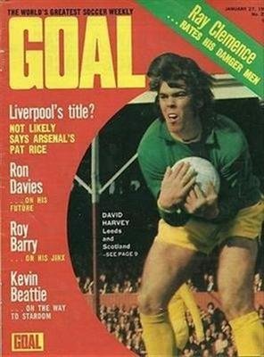 GOAL football magazine 27/01/73 COVER Leeds United DAVID HARVEY retro ...