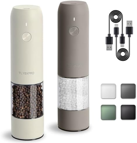 Amazon.co.jp: Electric Pepper Mill, USB Rechargeable Automatic Salt and ...