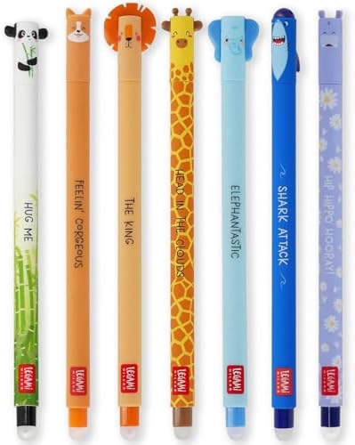 LEGAMI - Set of 5 Erasable Gel Pens with Thermosensitive Erase Ink ...