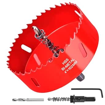 ALLWIN 4 Inch / 102mm Hole Saw for Wood, Plastic Board, Ceiling,Drywall ...
