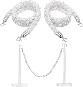 Amazon.com: Adjustable Velvet stanchions, Braided Hemp Rope Barrier for ...