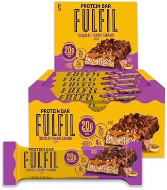 Amazon.com: FULFIL Protein Bars, Chocolate Peanut Caramel Flavored, 20g ...