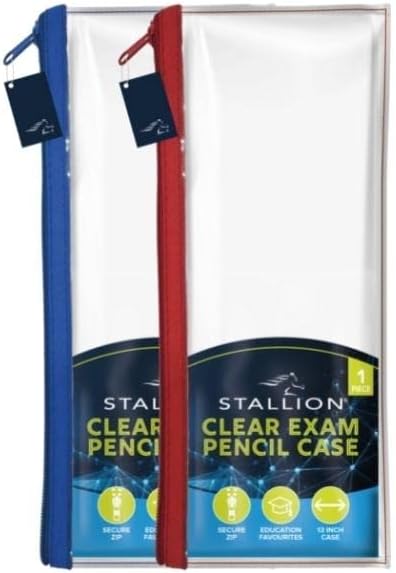 Just Stationery 13 inch Clear Exam Pencil Case,Assorted colors : Amazon ...