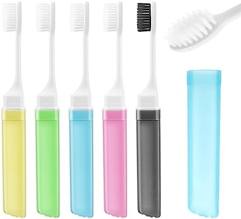 Amazon.com : Prasacco 5 Pieces Travel Toothbrushes, Mini Toothbrush ...