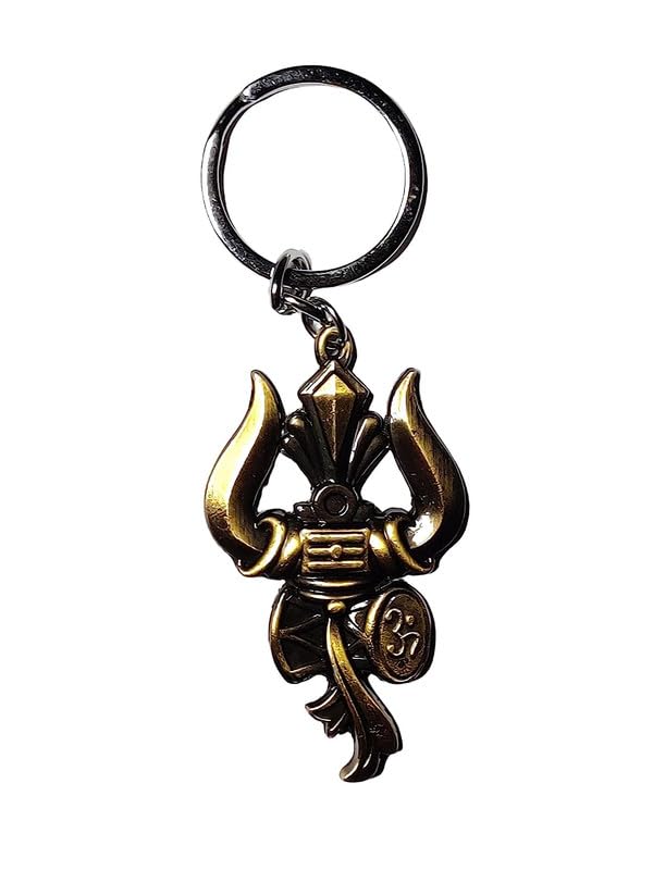 omuda Spiritual Trishul Damru Bhagwa Om Shiva Shankar Mahadev Keyring ...
