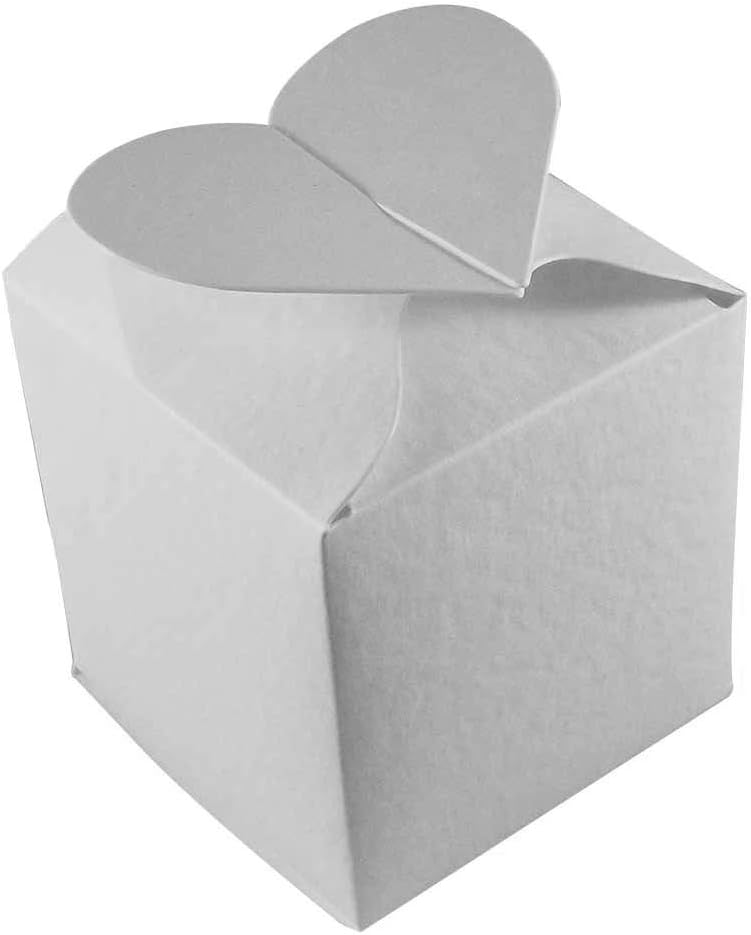 100 x White Heart Top Wedding Favour Boxes : Amazon.co.uk: Home & Kitchen