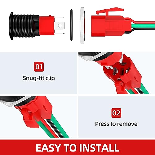 Snapklik.com : Joinfworld 12V 20 Amp Heavy Duty Latching Push Button ...