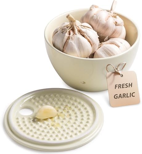 Amazon.com: Garlic Storage Pod Ceramic Garlic Keeper with Lid Garlic ...