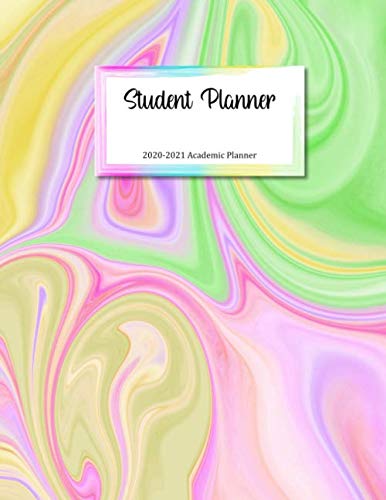 Student Planner: 2020-2021 Academic Planner, Pastel Candy Marble: Wren ...