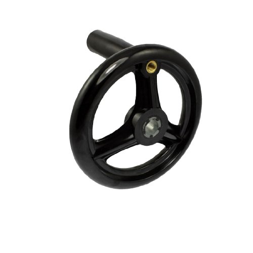sourcingmap 12mm x 125mm Spoked Hand Wheel Black for Milling Machines ...