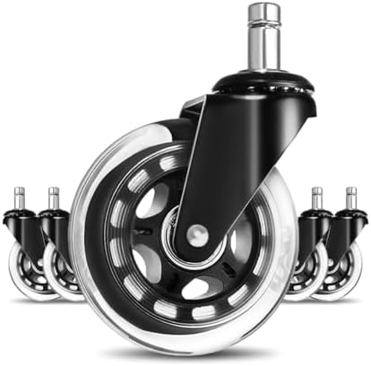 TALOMON Office Chair Wheels (Set of 5) - Silent Rubber Casters for ...