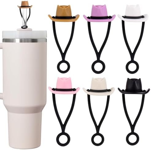 Amazon.com: AIERSA Cowboy Hat Straw Topper for Stanley, Silicone Cowboy Hat Straw Covers Cap ...