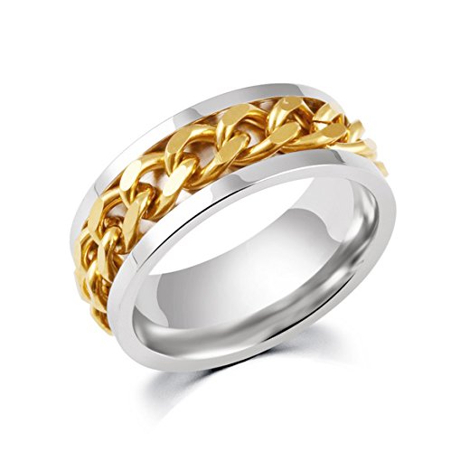 Buy Cilver Fashion Stainless Steel Rotating chain Ring (10) at Amazon.in