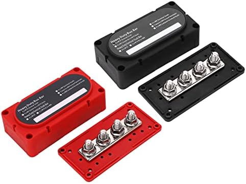 4 Stud Power Distribution Block BUSBAR with Cover, 300A Bus Bar Power ...