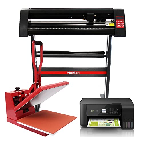 Heat Press & Vinyl Cutter 28” Plotter Machine with Optical Eye, T-Shirt ...