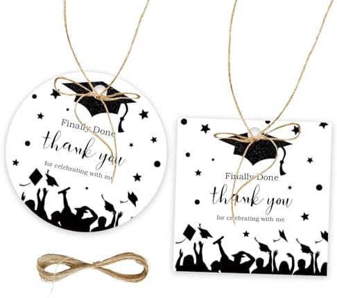 Amazon.com : 50pcs Graduation Thank You Tags, Grad Gift Tag with String ...