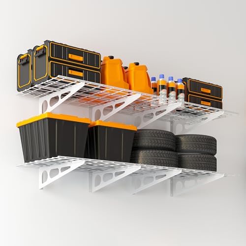 Amazon.com: eShelf 1x6 ft Garage Shelving, 2-Pack Wall-Mounted Shelves ...