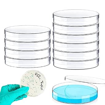 Plastic Petri Dish, Pack of 10 Petri Dishes Sterile, Transparent ...