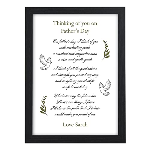 Thinking of You on Fathers Day Personalised Keepsake Print - Handmade ...