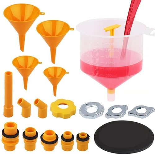 SEDY 15-Pieces No Spill Coolant Filling Funnel Kit, Spill Proof ...