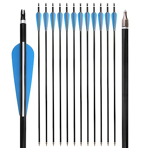 Poearcus Archery Aluminium Arrow 30 Inch Hunting Arrow 300 Spine Target ...
