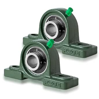 Grewirifc UCP204-12 Pillow Block Bearings (2 Pack) - 3/4 inch Bore, 2 Bolt Flange Mounted, Solid ...
