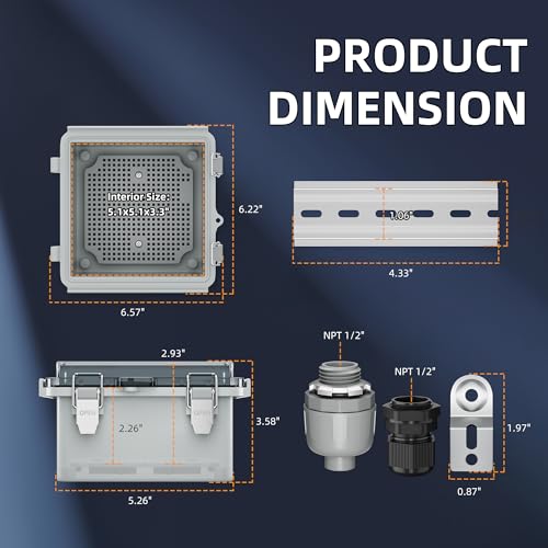 Snapklik.com : 6x6x4 Outdoor Electrical Box Weatherproof Junction Box ...