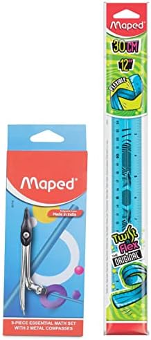 Maped Essential Math set 9 pc Geometry box & Maped Twist & Flex 30CM ...