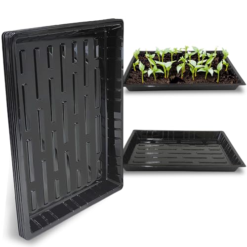 RooTrimmer 10 Pack Seed Starting Trays, 13.7”x10.6”, Plastic Growing ...