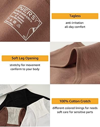 INNERSY Womens Underwear Cotton Hipster Panties Regular & Plus Size 6 ...