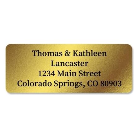 Amazon.com : Gold Foil Personalized Return Address Labels- Set of 144 ...