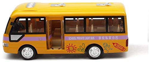 XYSQWZ Bus Toy Alloy Public Small Bus Sound and Light Pull Back School ...