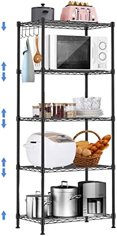 Amazon.com: SUNLPH 5-Tier Wire Shelving Metal Rack Shelves, Standing ...
