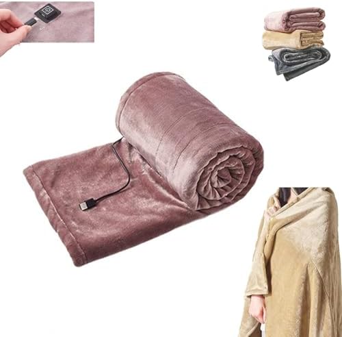 Electric Blanket, USB Rechargeable Cordless Heated Blanket, Heated ...