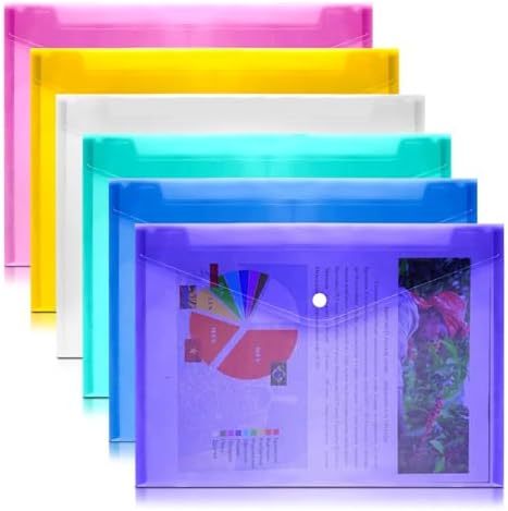 Carpeta de Plástico, A4 Sobres Folder Transparentes Plastico con Botón ...