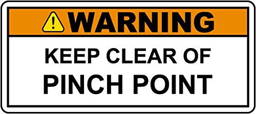 Warning. Keep Clear of Pinch Point. Sign Board Water Proof Signature ...