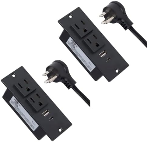 Buyer's Point Recessed Power Strip w/USB C, Furniture Recessed Outlet ...