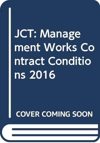 JCT: Management Works Contract Conditions 2016: Buy Online at Best ...