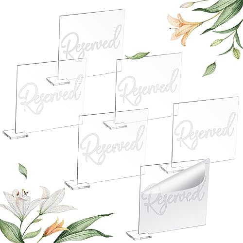 Amazon.com : Bucherry 6 Pcs Acrylic Reserved Table Signs for Wedding ...