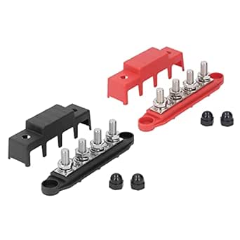 Amazon.co.jp: 2 Pcs Power Distribution Block Busbar Pair DC 48V 250A, 4 ...