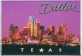 Amazon.com: Dallas Souvenir Photo Magnet - Dusk, Texas Souvenirs, Texas ...