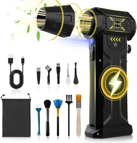 Zilchx Compressed Air Duster Cleaner for Pc, 180,000rpm Air Blower with ...