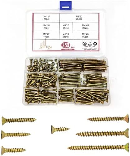 Connex Universalschrauben-Sortiment 480-teilig - Diverse Größen in Stapelbox - Senkkopf - PZ ...