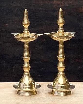 Buy P.R. Handmades Brass Traditional Kerala Brass Oil Or Ghee Diya ...