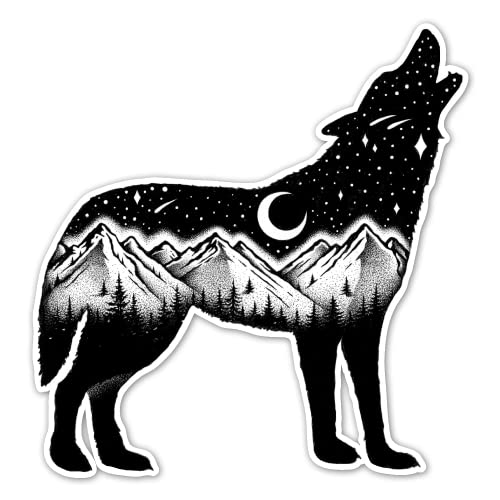 Amazon.com - Howling Wolf Decal Sticker for Car-Truck Windows Plus ...